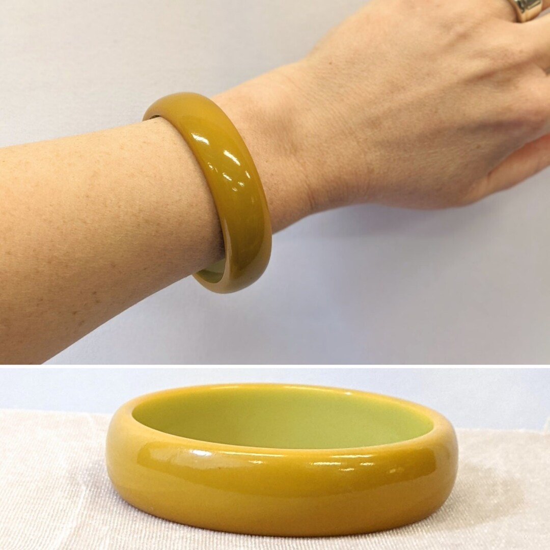 Greeny/yellow Bakelite Bangle Circa 1930s - Etsy