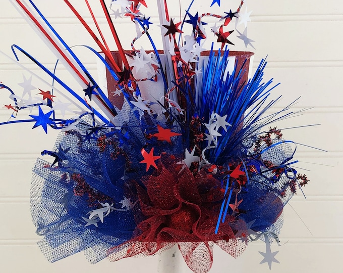 Patriotic Decor, Top Hat Tree Topper - Independence Day Tree Topper ...