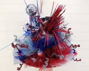 Patriotic Decor, Top Hat Tree Topper - Independence Day Tree Topper ...