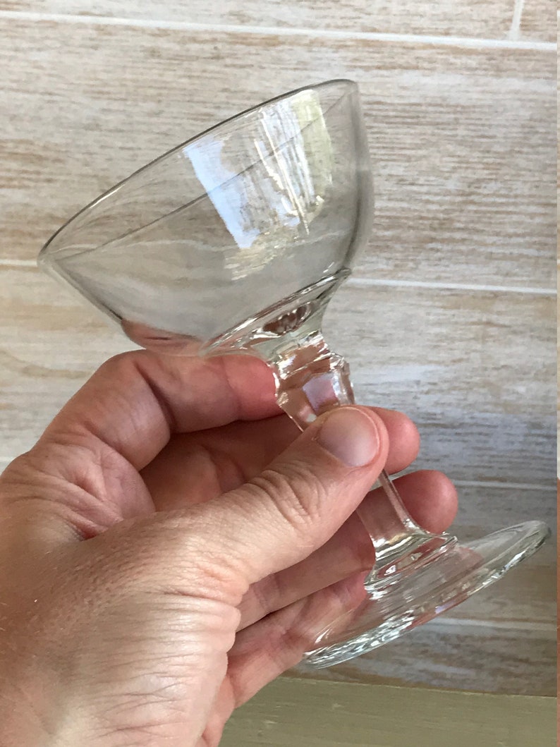 Vintage Clear Glass Stemware 4 Pieces Small Dessert or - Etsy