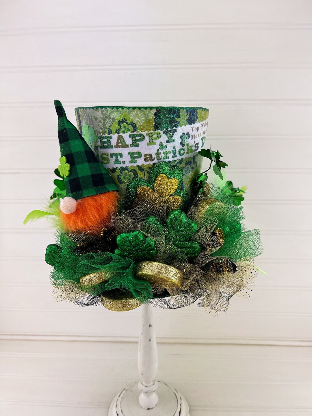 St. Patrick's Day Top Hat Decoupaged With Leprechaun - Etsy