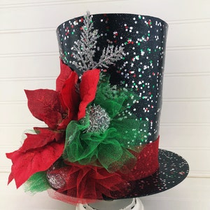 Christmas Decor, Top Hat, 8.5 In. Tall X 9 In. Width, Black Top Hat ...