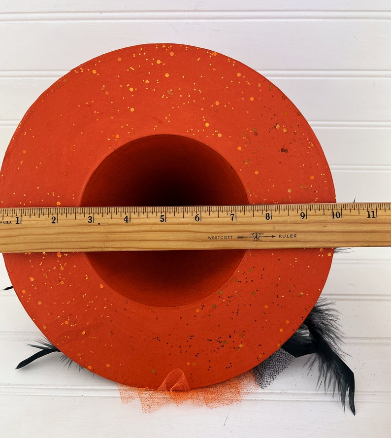 Halloween Decor Witch Hat Orange With Black Rhinestone - Etsy