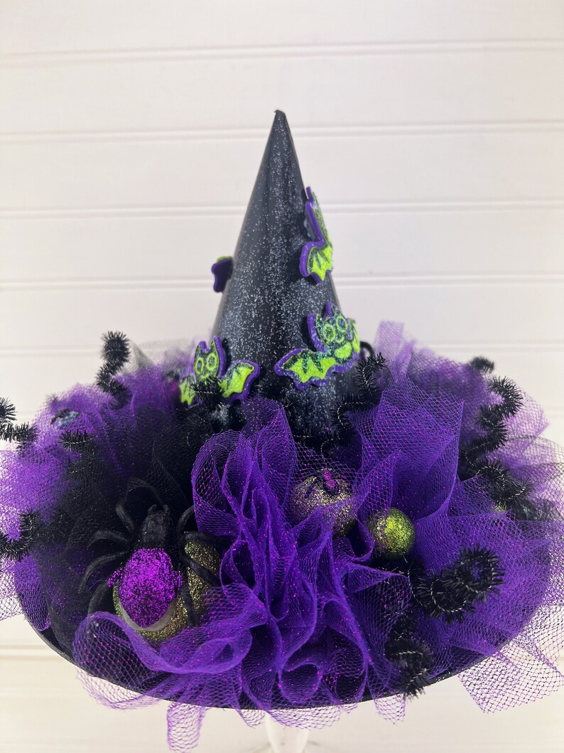 Halloween Decor Witch Hat Bats & Spiders Halloween Tree - Etsy