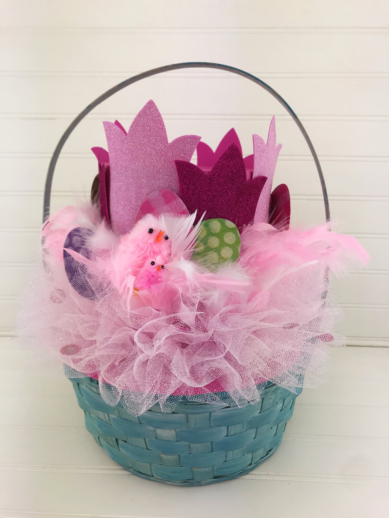 Easter Decor Top Hat Pink Tulip Crown Easter Tree Topper - Etsy