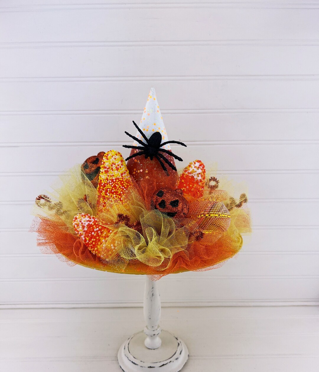 Halloween Decor, Witch Hat, Candy Corn Theme - Halloween Tree Topper ...