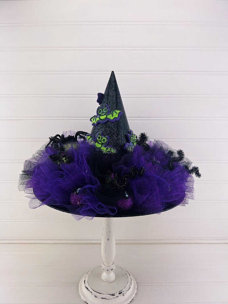 Halloween Decor Witch Hat Bats & Spiders Halloween Tree - Etsy