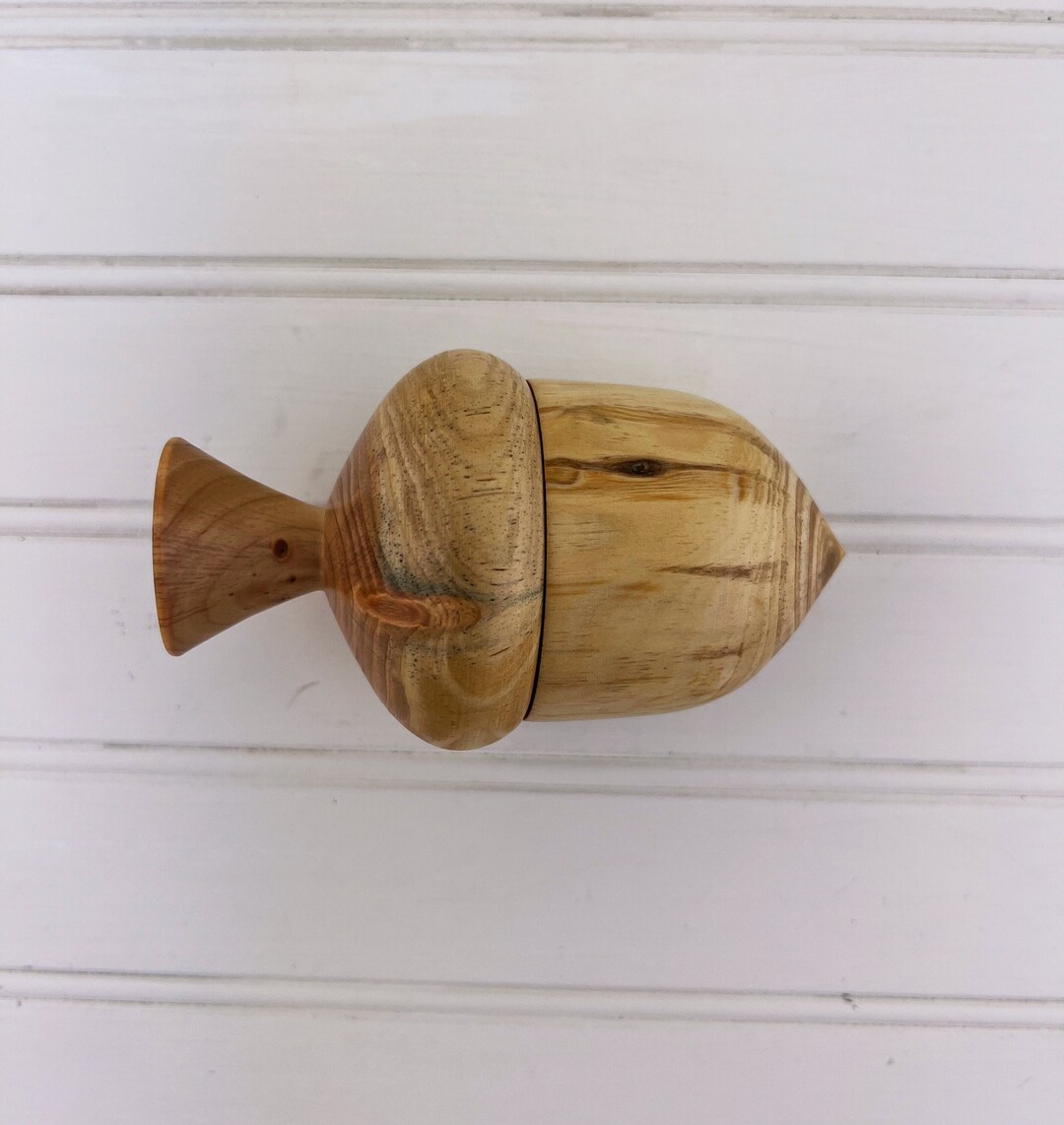 Turned Wood, Acorn, Hand Turned Eldarica Pine Acorn Box, Wood Trinket ...