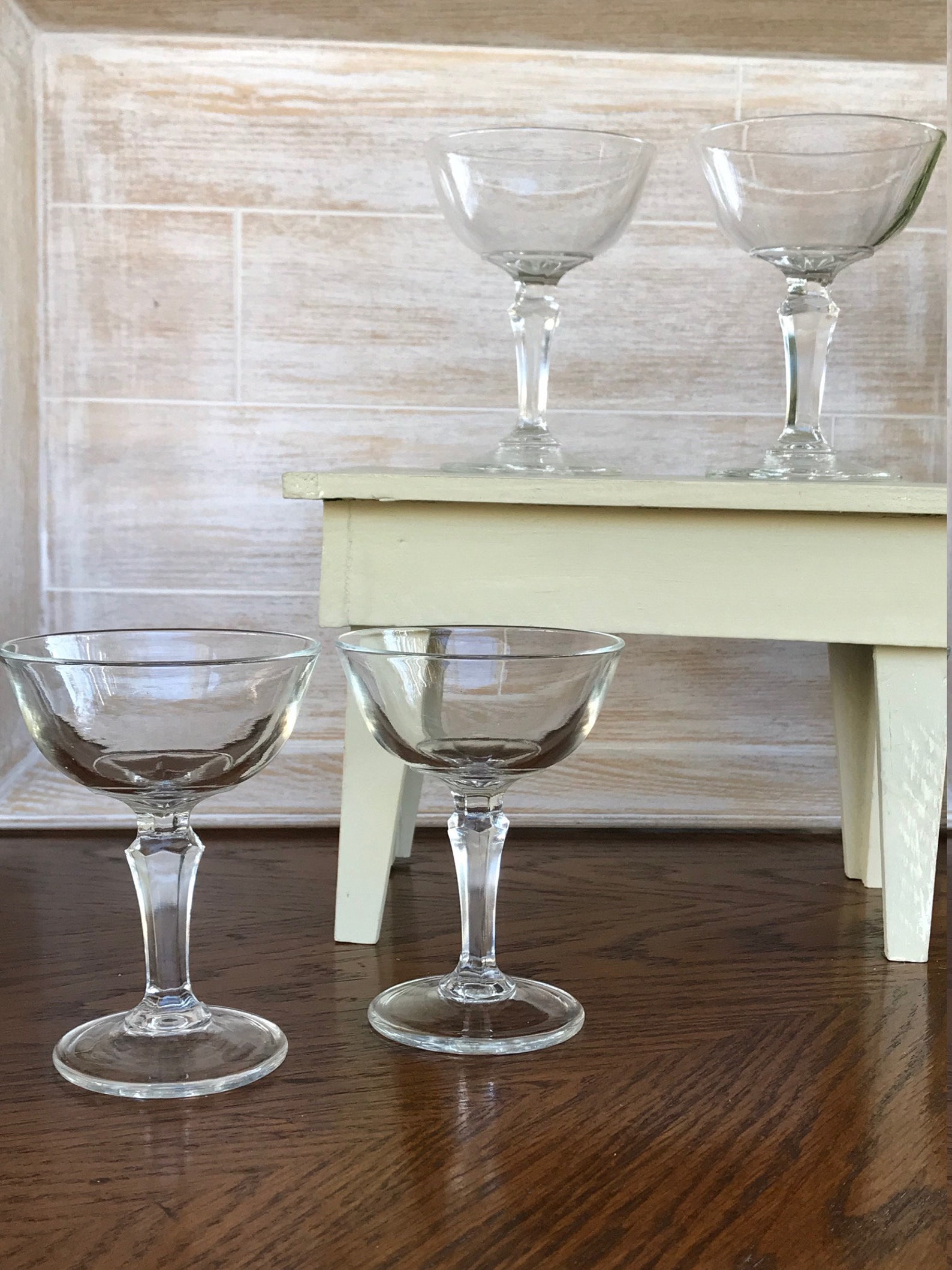 Vintage Clear Glass Stemware 4 Pieces Small Dessert or - Etsy