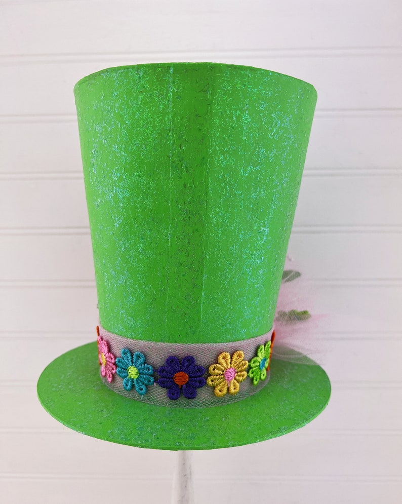 Easter Decor Top Hat Green With Butterflies & Daisies - Etsy