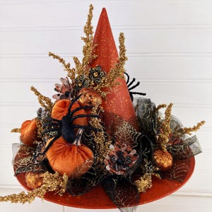 Halloween Decor, Witch Hat, 7.5 In. Tall X 10 In. Width, Halloween Tree ...