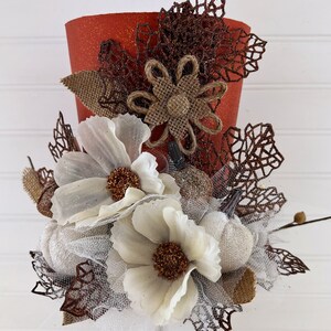 Fall Decor, Top Hat, 7 In. Tall X 7.5 In. Wide, Orange Fall Tree Topper ...