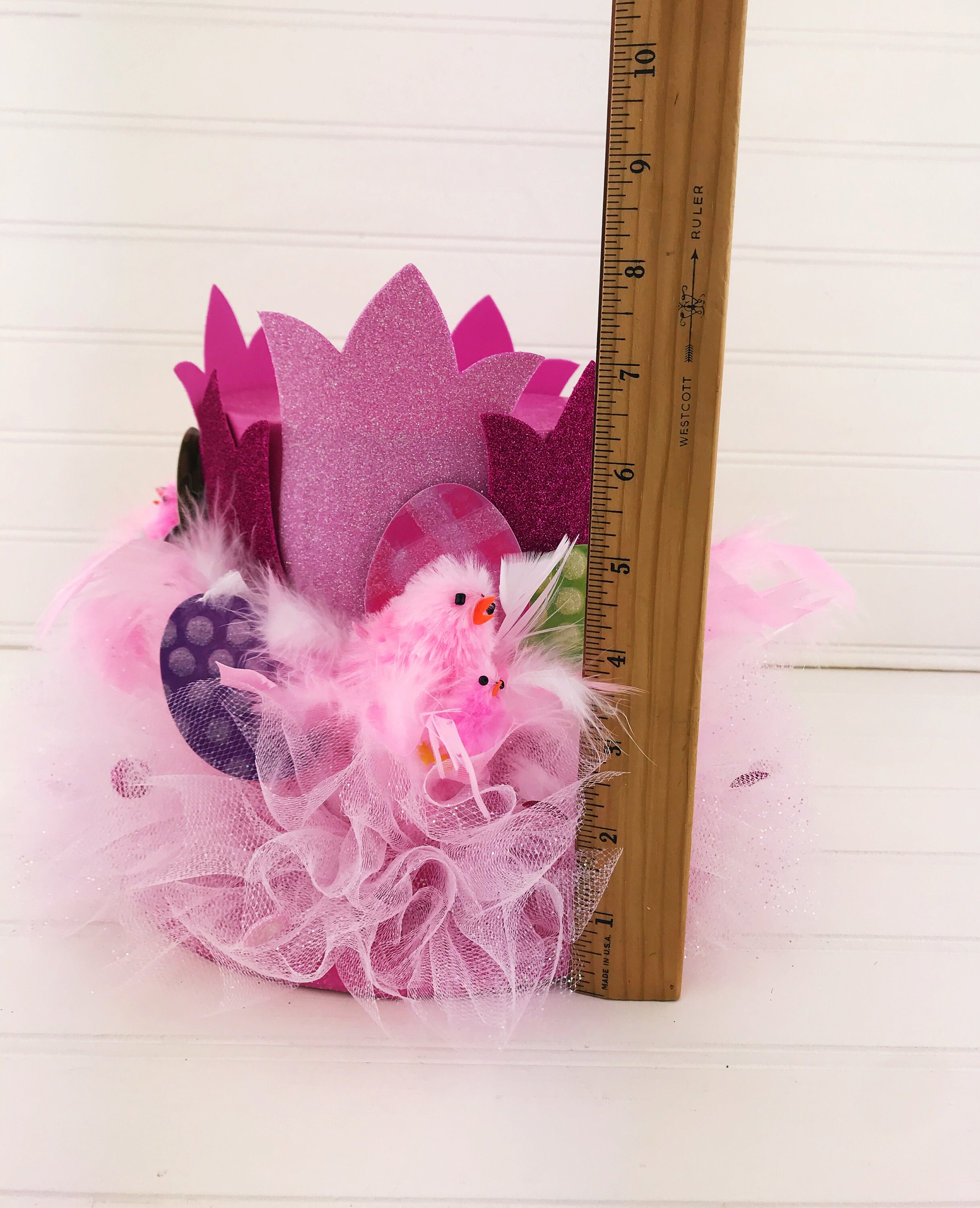 Easter Decor Top Hat Pink Tulip Crown Easter Tree Topper | Etsy