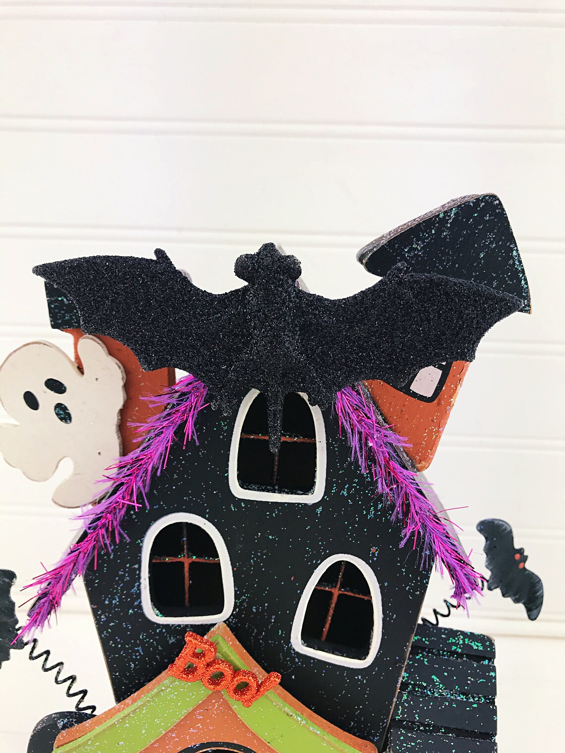 Halloween Decor Haunted House with Ghosts Bats & Pumpkins | Etsy