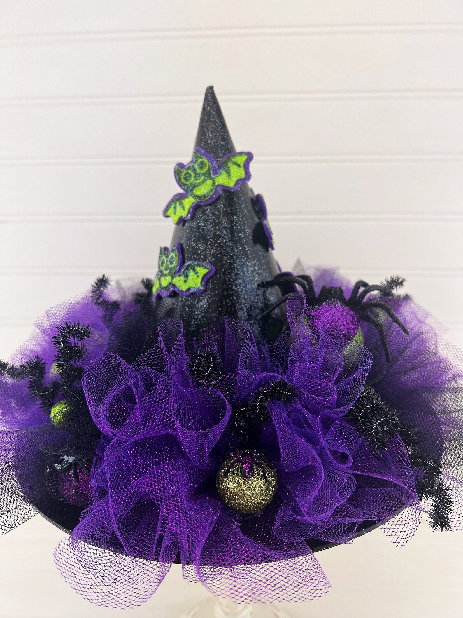 Halloween Decor Witch Hat Bats & Spiders Halloween Tree - Etsy
