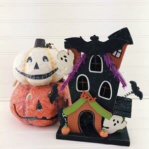 Halloween Decor, Haunted House With Ghosts, Bats & Pumpkins Halloween ...