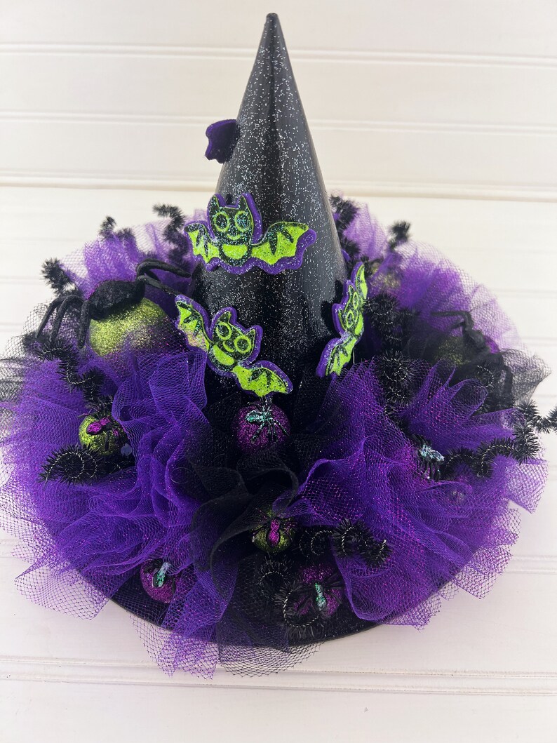 Halloween Decor Witch Hat Bats & Spiders Halloween Tree - Etsy