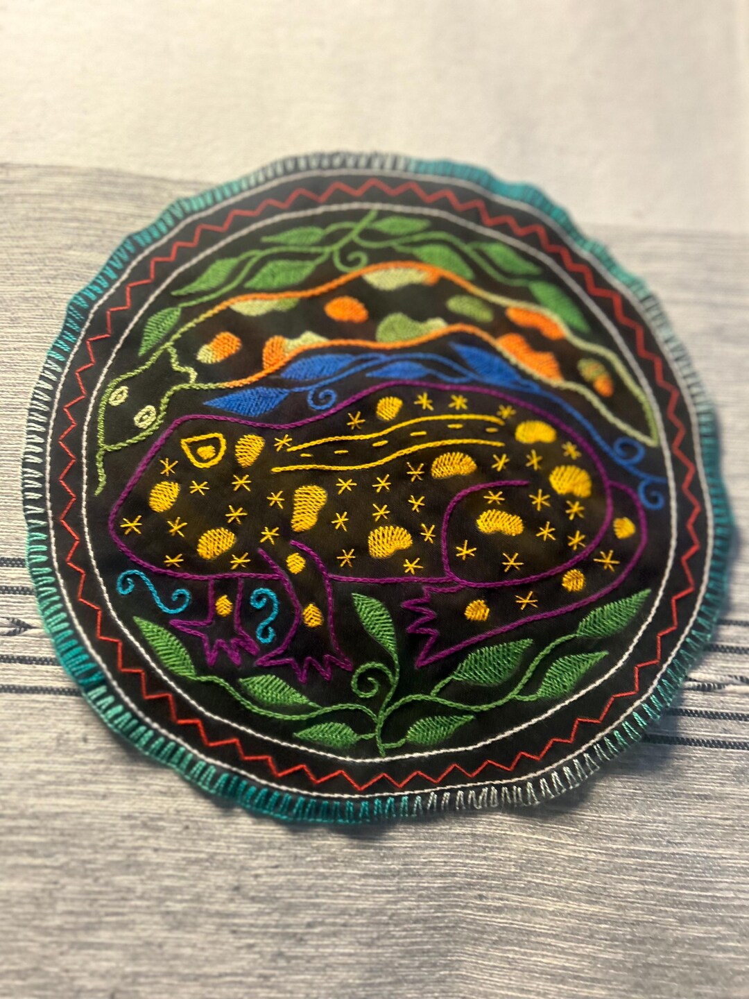 Shipibo Ayahuasca Visionary Embroidery Handmade Amazonian Textile Art ...