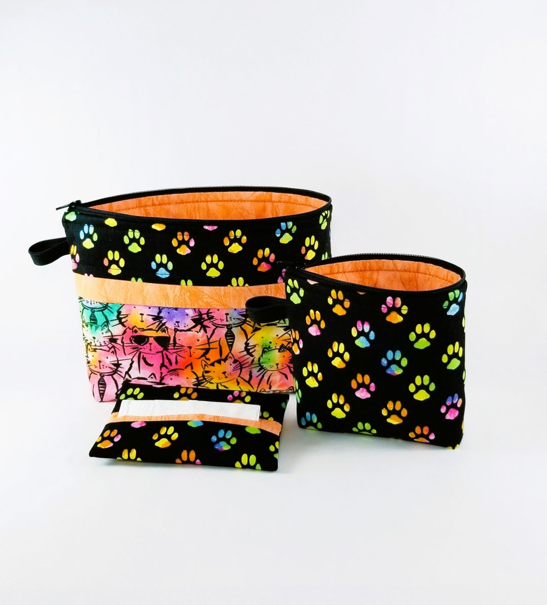 Cat Zipper Bag Sets. Every Cat Lover Will Love This Set. Cat Cosmetic ...