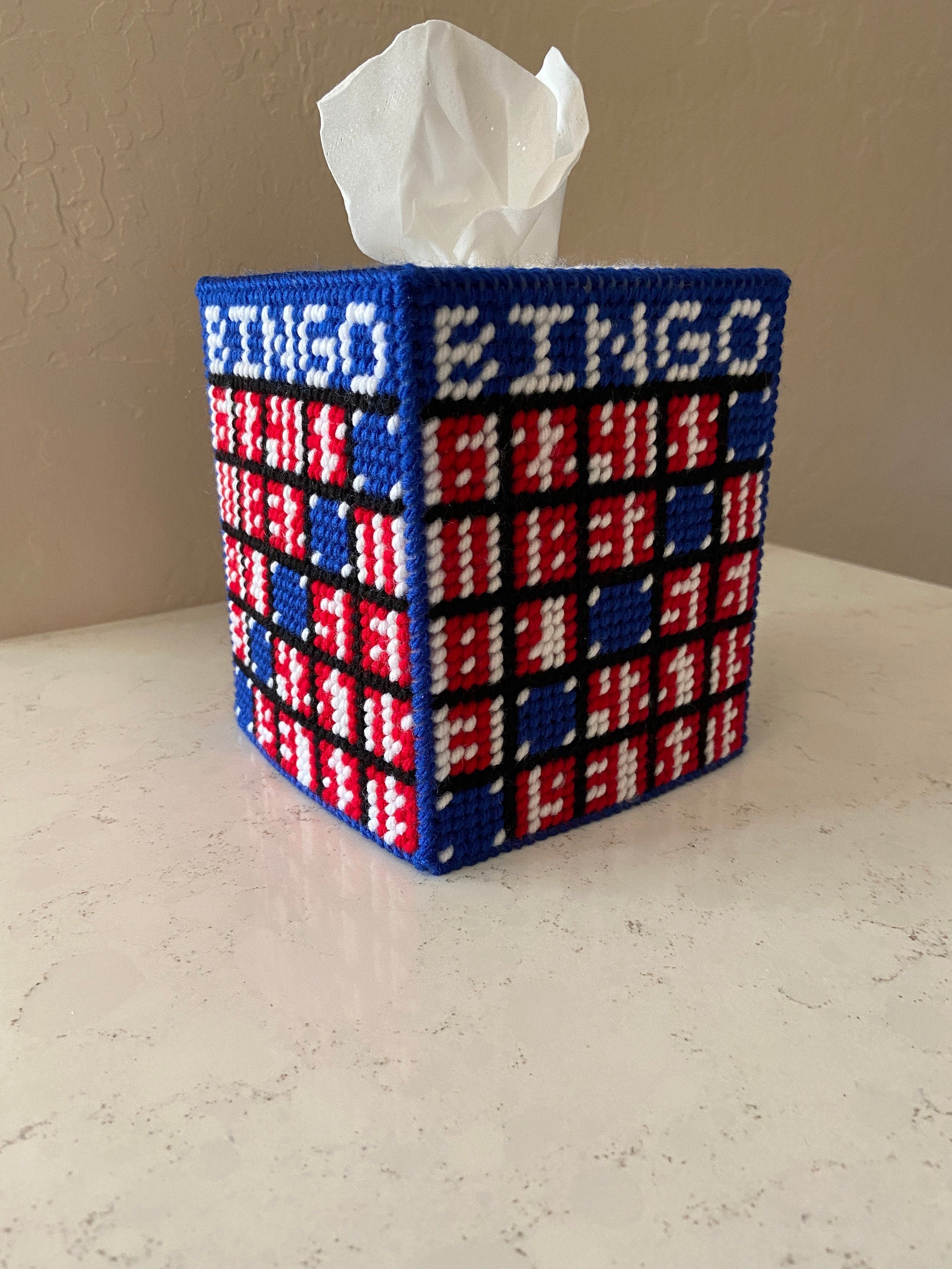 Bingo Tissue Box Cover / Plastic Canvas - Etsy