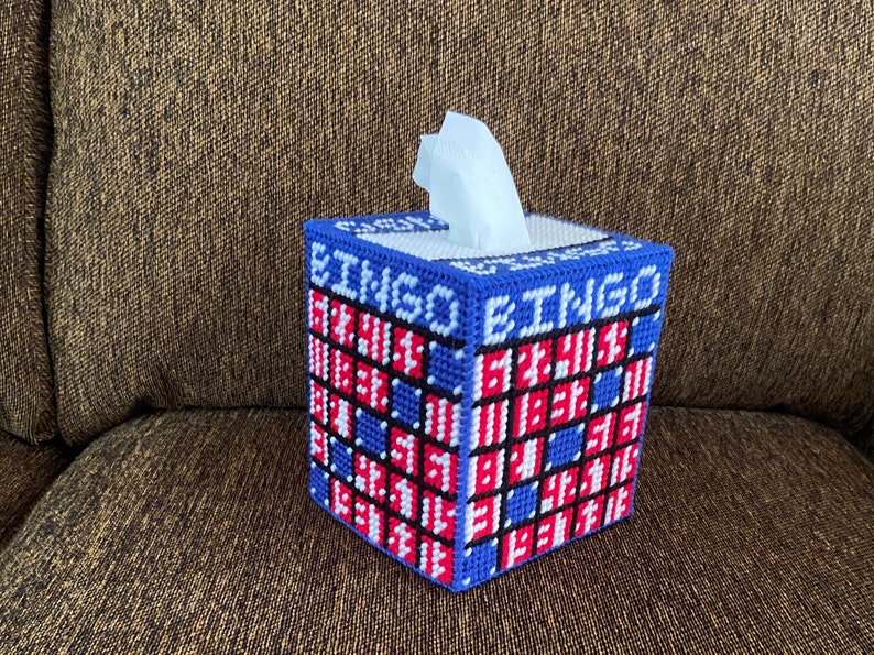Bingo Tissue Box Cover / Plastic Canvas - Etsy