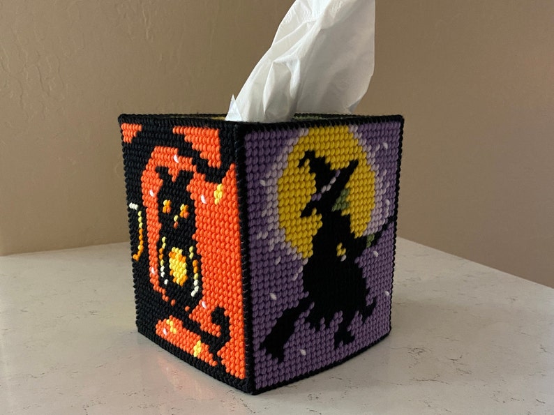 Halloween Tissue Box Cover / Owl / Witch / Haunted House / - Etsy
