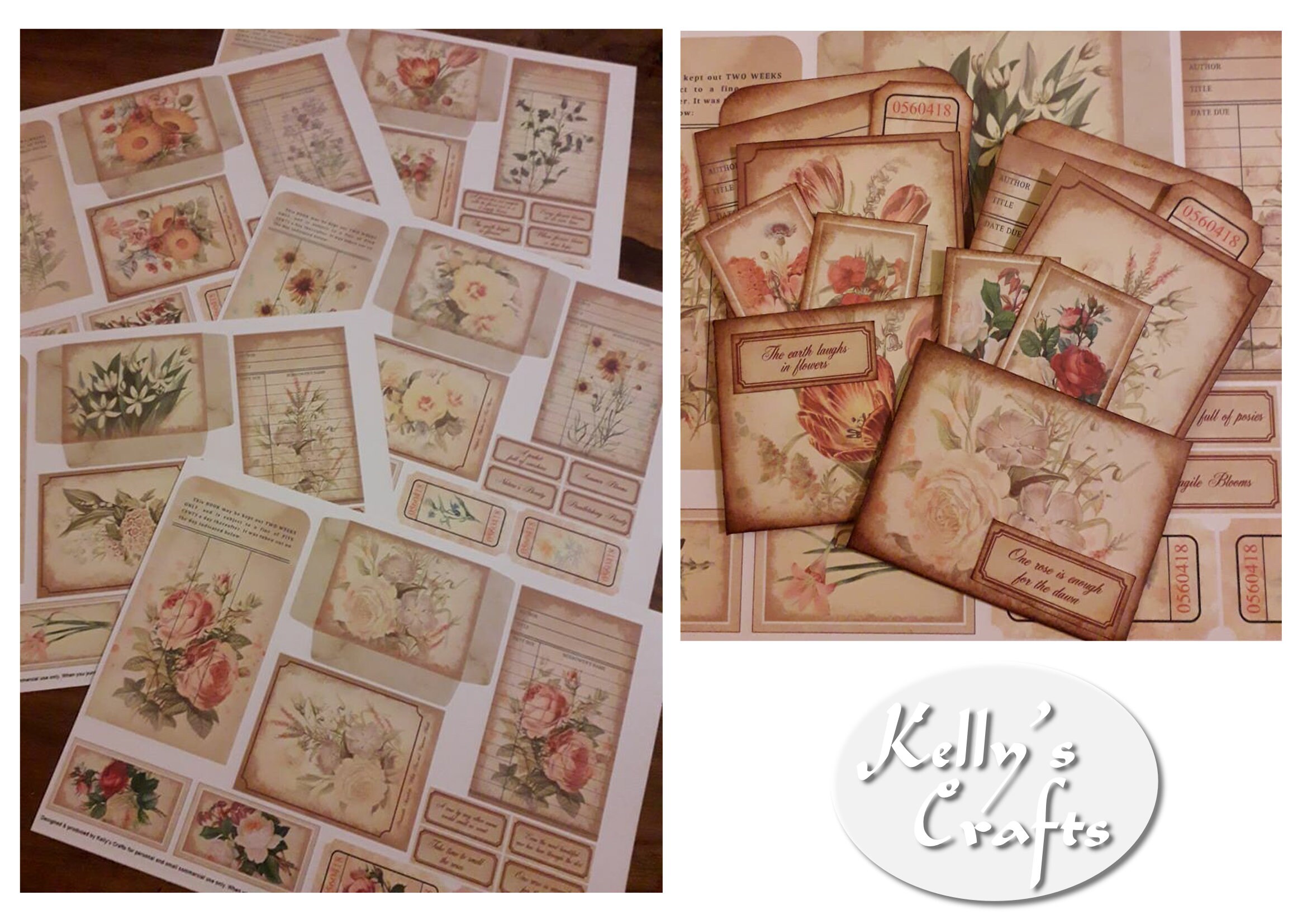 Vintage Ephemera Printables A Pocket Full of Posies - Etsy