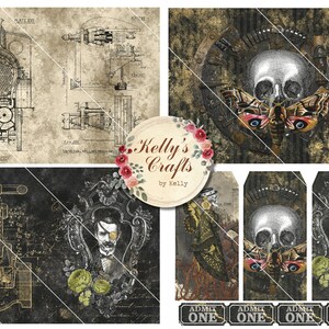 Gothic Steampunk Digital Journal Kit, Steampunk Digital Papers, Junk ...