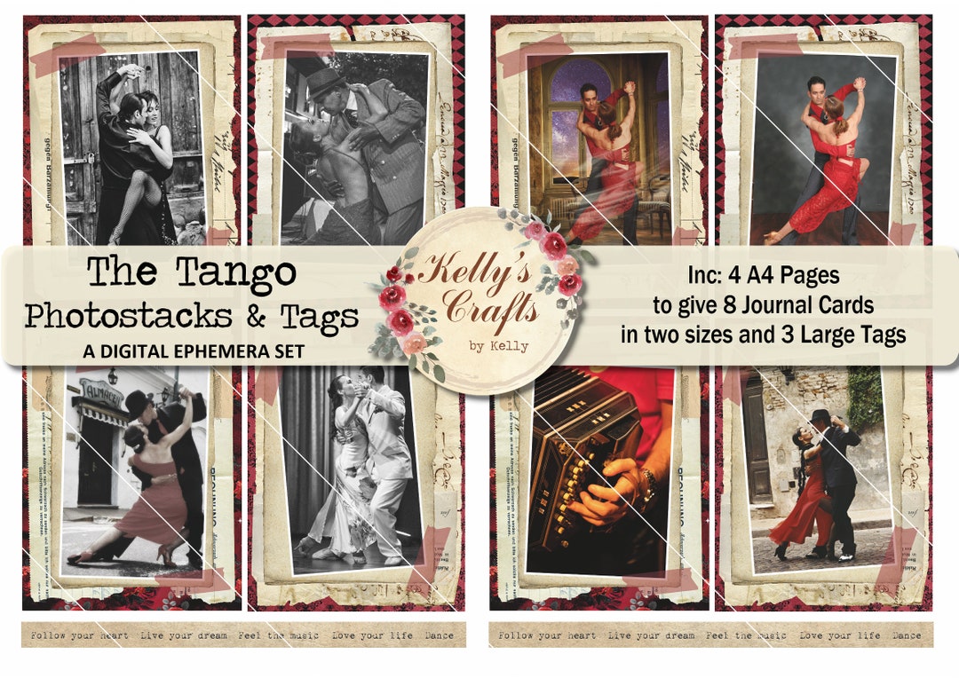 The Tango, Printable Journal Cards, Printable Tags, Digital Dance ...
