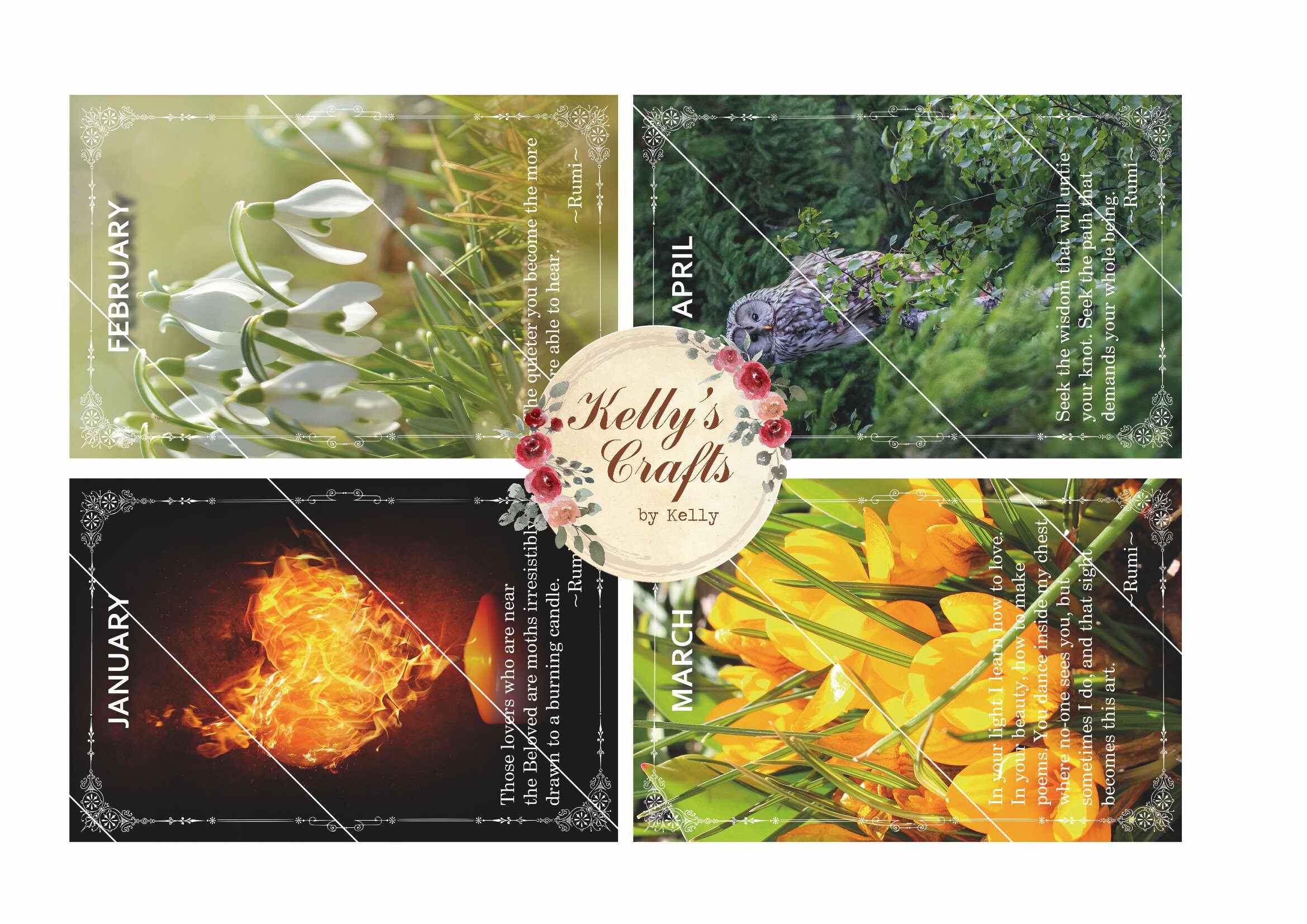 Rumi Wisdom Journaling Cards a Printable Digital Set of 12 - Etsy UK