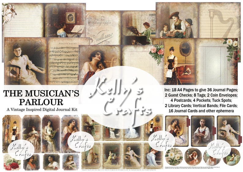 Music Junk Journal Printable Papers the Musician's | Etsy