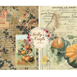 Printable Tall 'autumn Wallpaper' Junk Journal Kit, Floral Printable ...