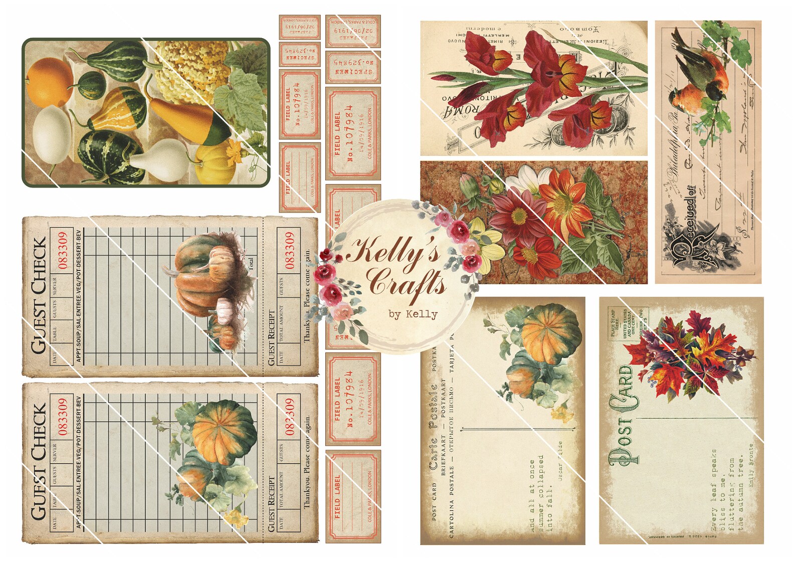 Printable Tall 'autumn Wallpaper' Junk Journal Kit - Etsy