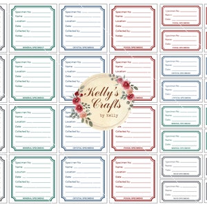 Rock, Mineral, Crystal and Fossil Specimen Cards and Labels - Field ...