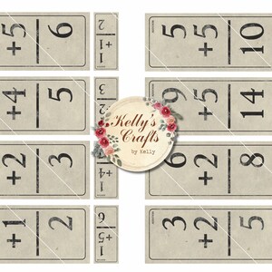 Maths Flash Cards: Vintage Printable Ephemera (digital Download) - Etsy