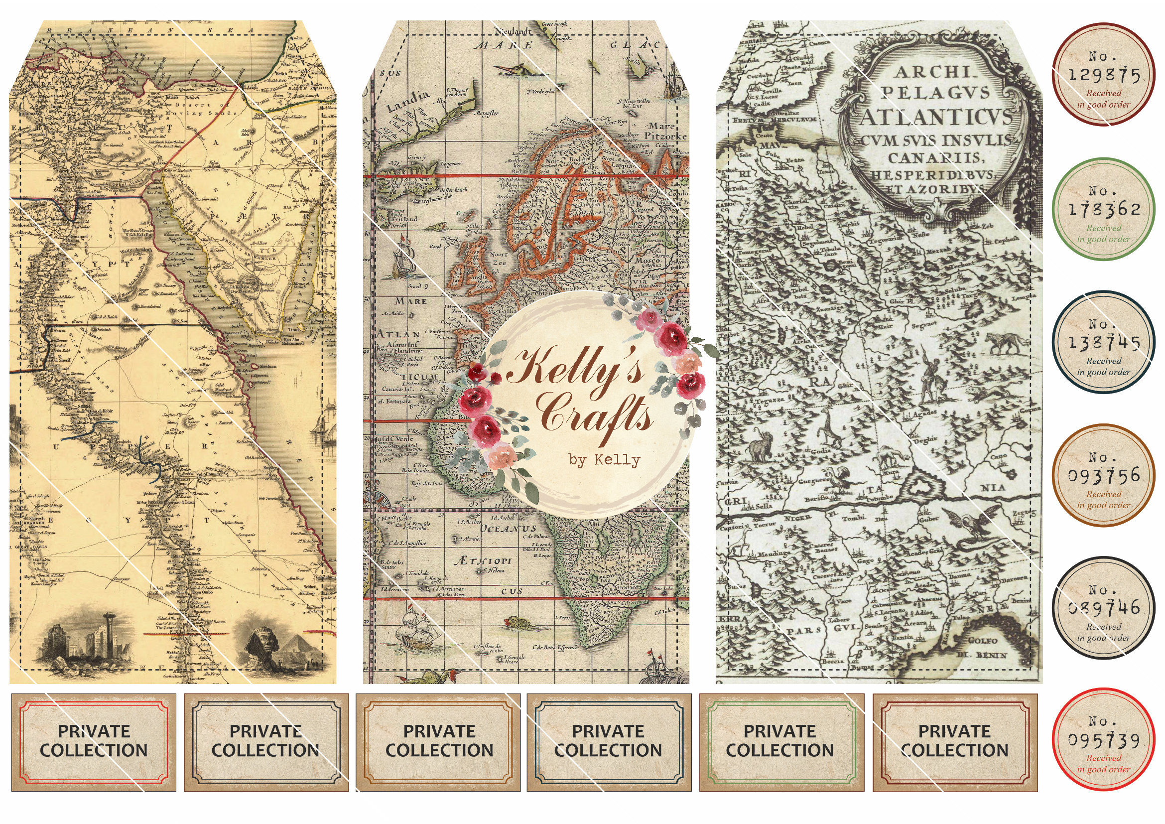 Medieval Maps Tags Elements and Embellishments to Create a - Etsy