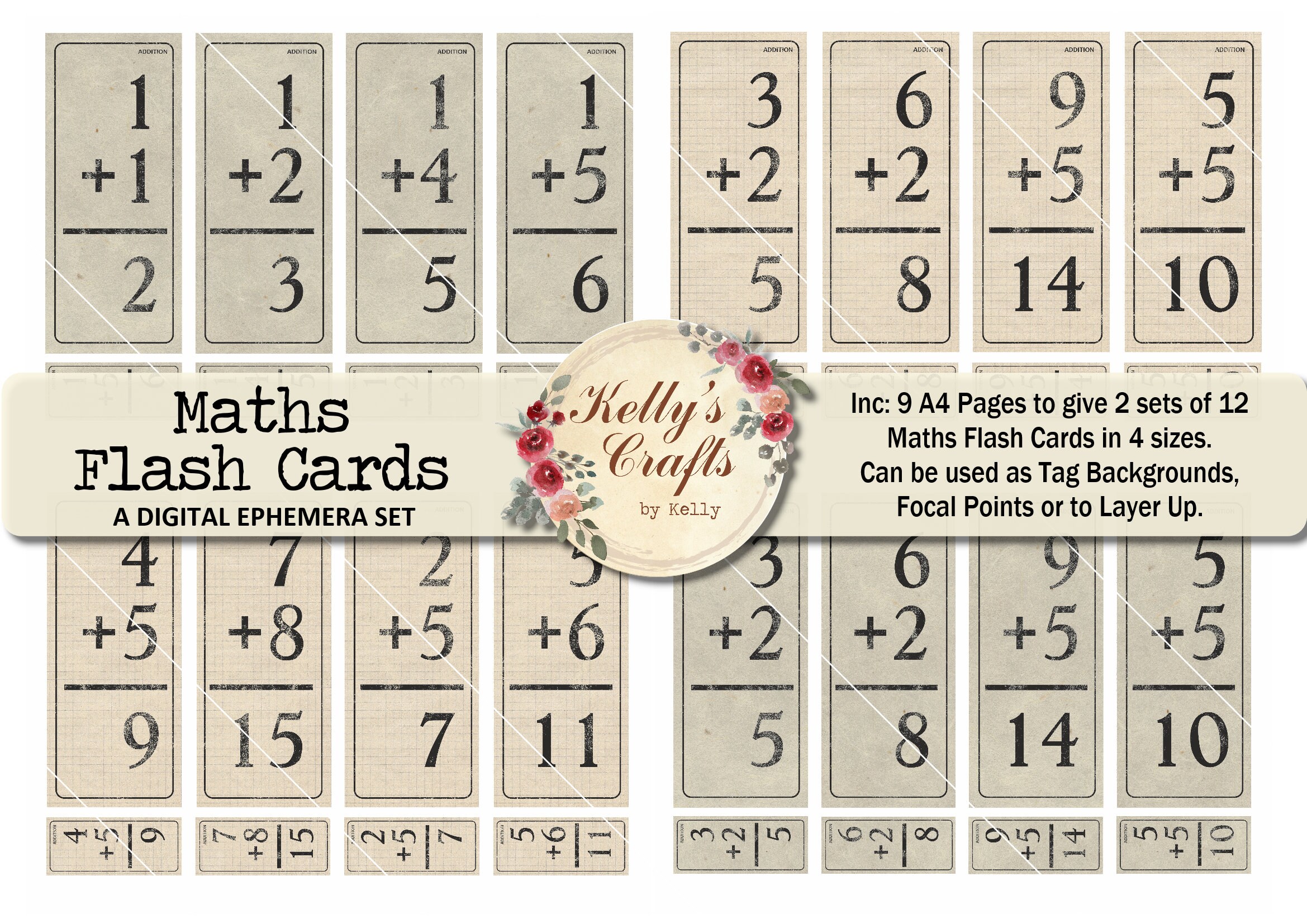 Maths Flash Cards Digital Download Printable Journal - Etsy UK