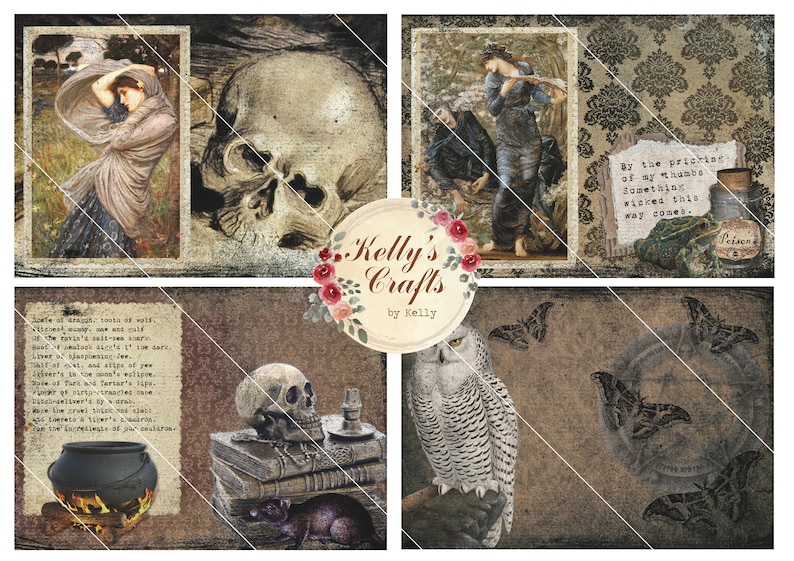 Witches Cauldron Junk Journal Kit: Grungy Gothic Printables (digital ...