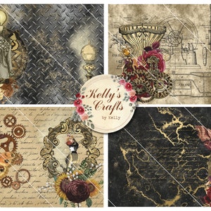 Gothic Steampunk Digital Journal Kit, Steampunk Digital Papers, Junk ...