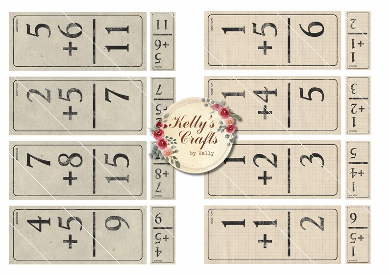 Maths Flash Cards Digital Download Printable Journal - Etsy UK