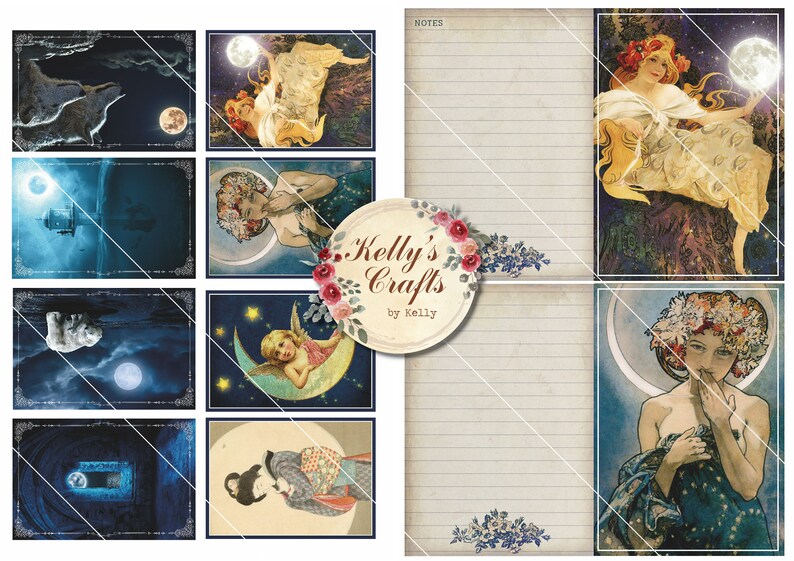 Mystical Moon Journal Digital Download Moon Printables - Etsy