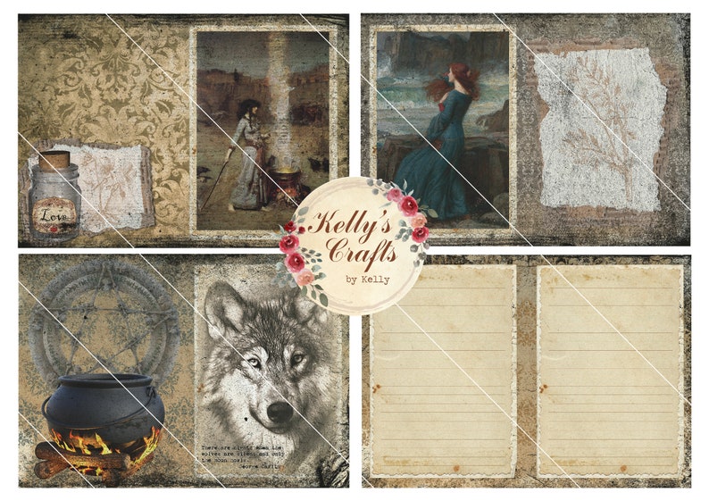 Witches Cauldron Junk Journal Kit: Grungy Gothic Printables (digital ...