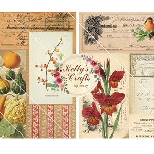 Printable Tall 'autumn Wallpaper' Junk Journal Kit, Floral Printable ...