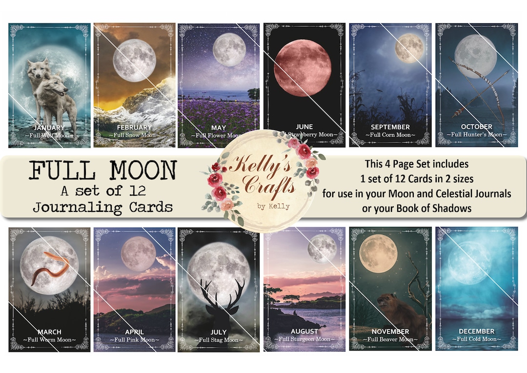 Full Moon Journaling Cards: Celestial Book of Shadows (PDF) - Etsy