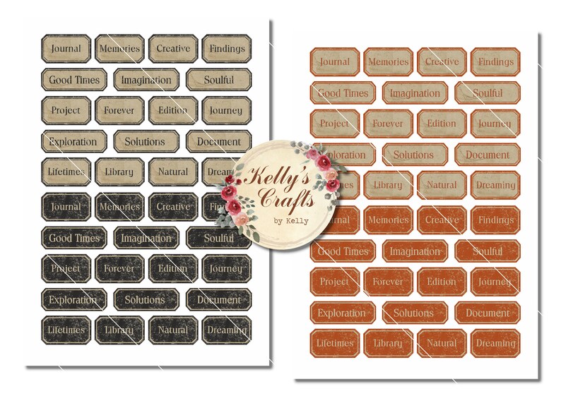 Random Word Labels Digital Download Printable Journal - Etsy