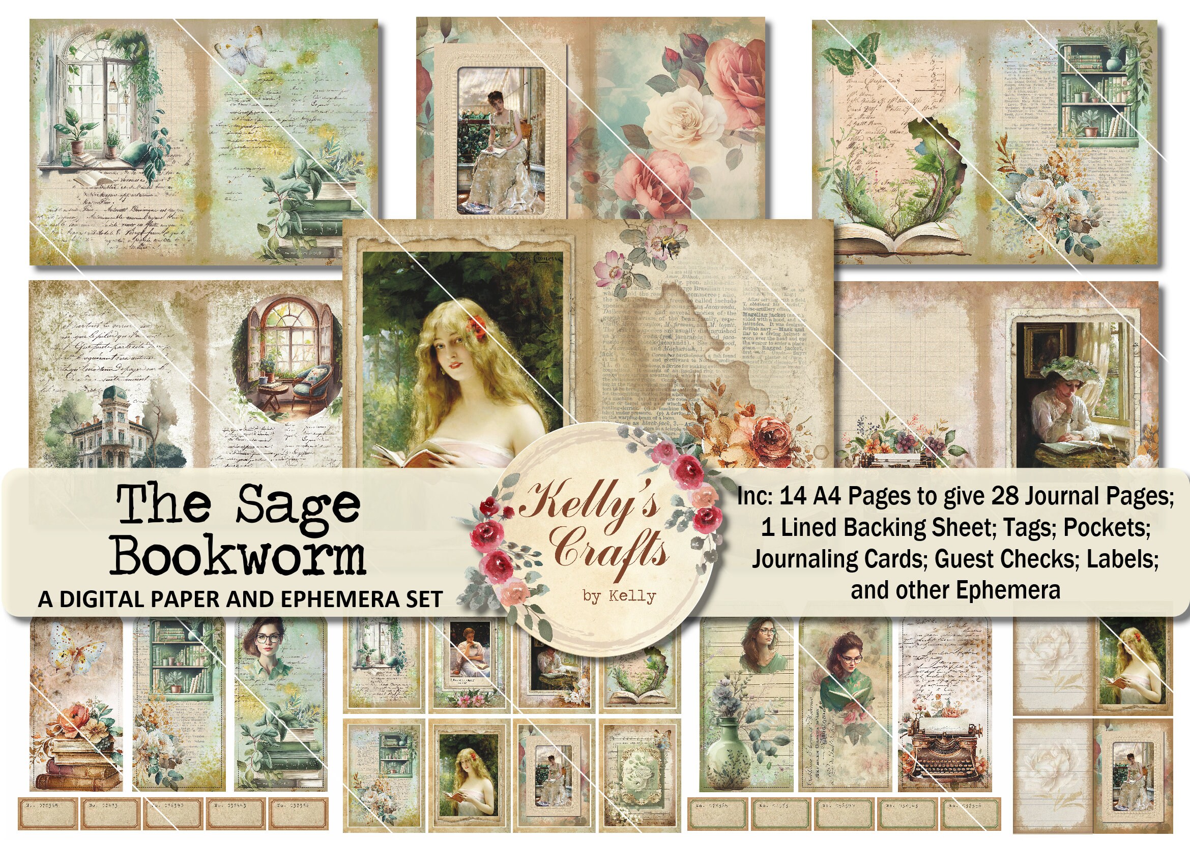 The Sage Bookworm Journal Printable Papers Reading Journal - Etsy