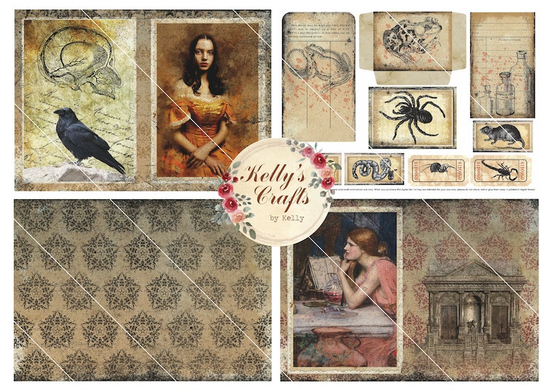 Witches Cauldron Junk Journal Kit: Grungy Gothic Printables (digital ...