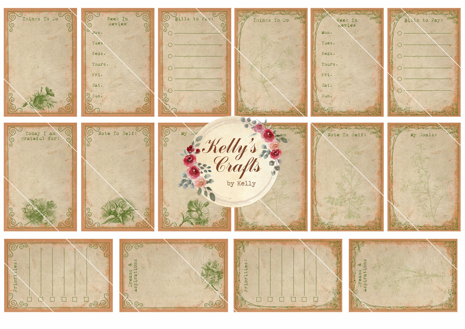 Planner Prompt Journaling Cards 10 Sets of 8 Cards in 5 - Etsy