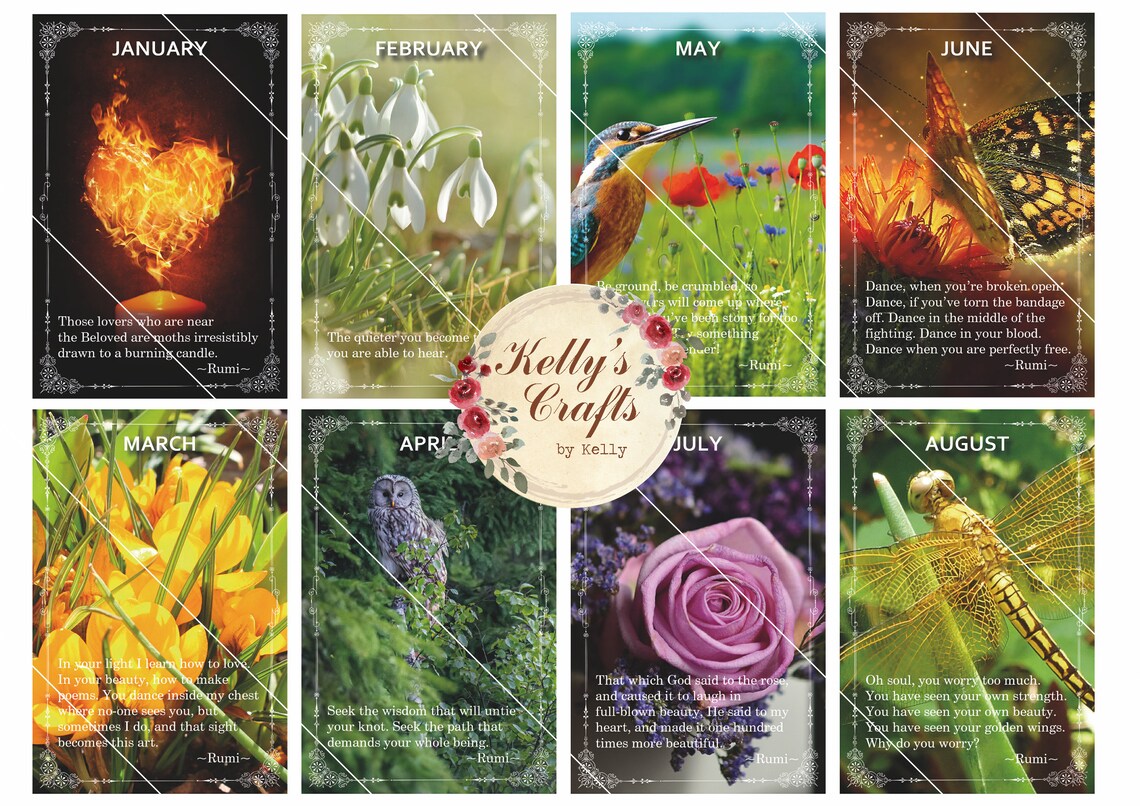 Rumi Wisdom Journaling Cards a Printable Digital Set of 12 - Etsy