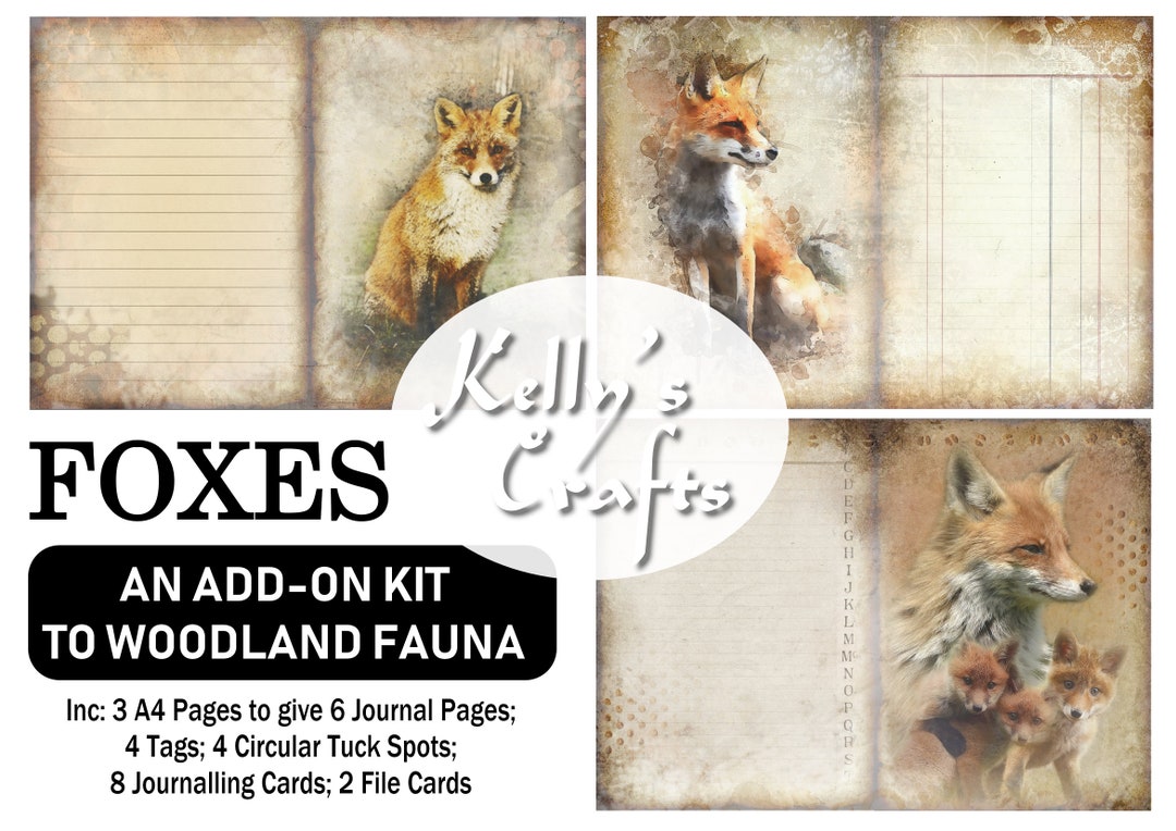 Foxes Digital Journal Kit: Woodland Fauna Add-on (PDF) - Etsy